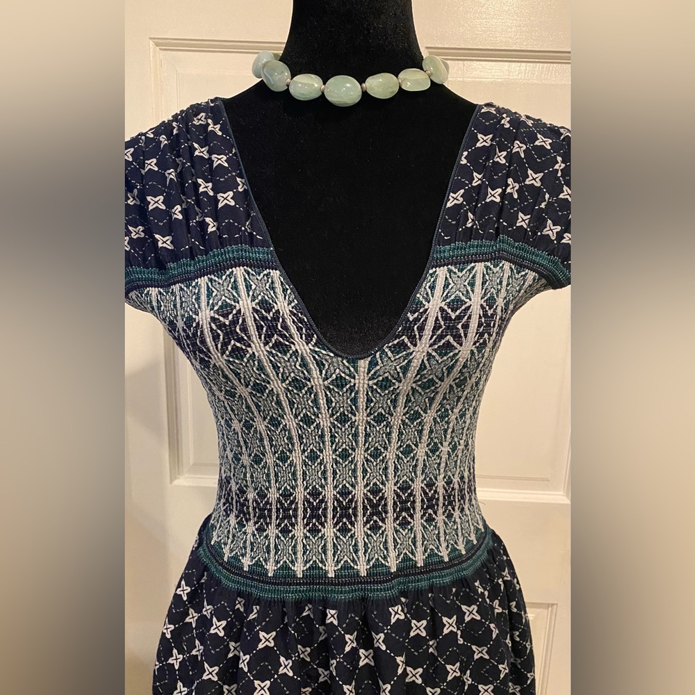 Max Studio Boho Fitted Dress - Gem